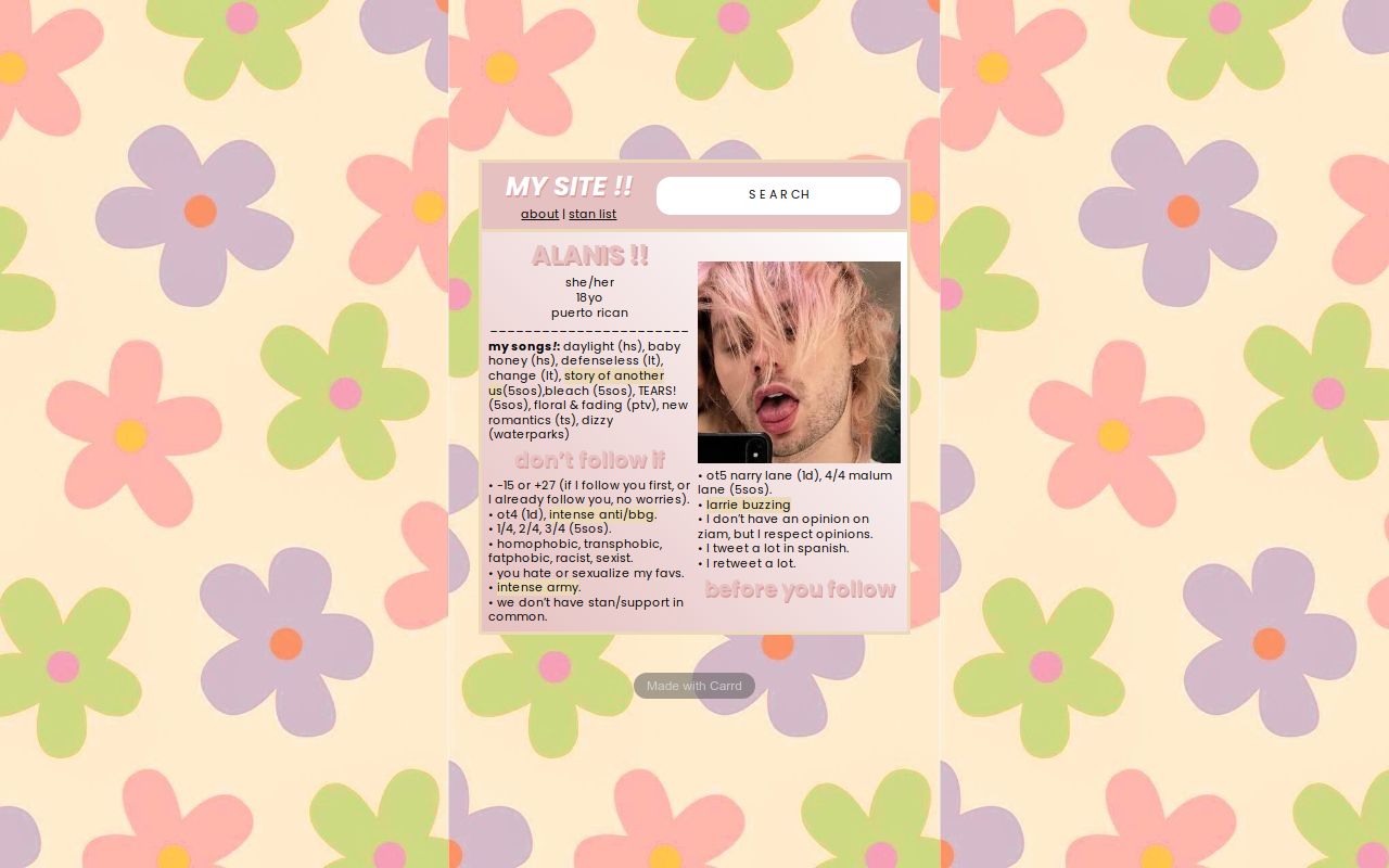 Alanis’ Carrd